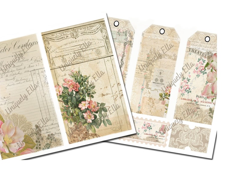 Pretty in Pink Add on Kit - Shabby and Faded - Tag - Journaling Cards ...