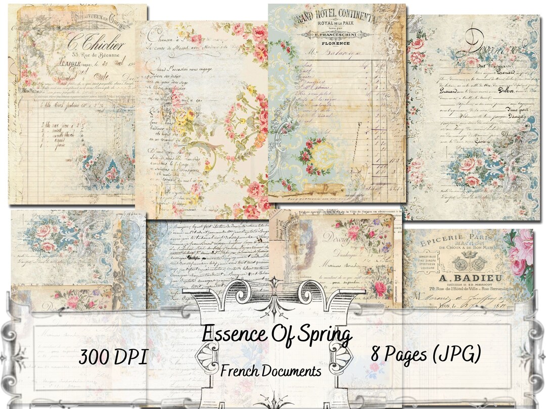 Essence of Spring - French Documents - Printable Pages - Junk ...