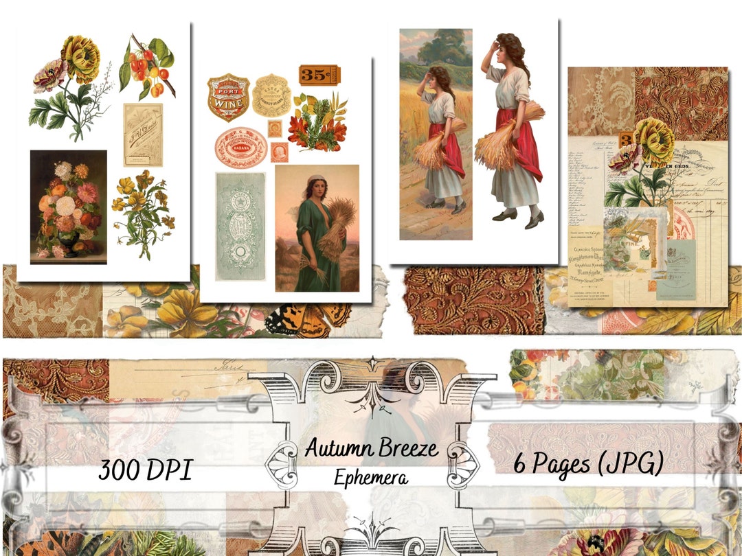 Autumn Breeze - Fall - Ephemera - Printable Pages - Junk Journaling ...