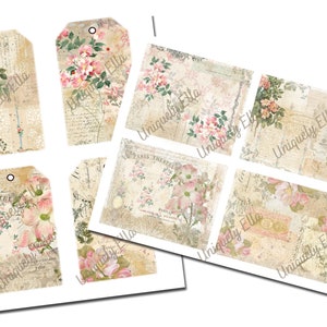 Pretty in Pink Add on Kit - Shabby and Faded - Tag - Journaling Cards ...