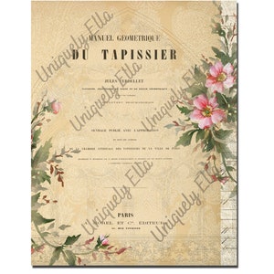 Vintage French Documents With Florals - Journal Pages - Background ...