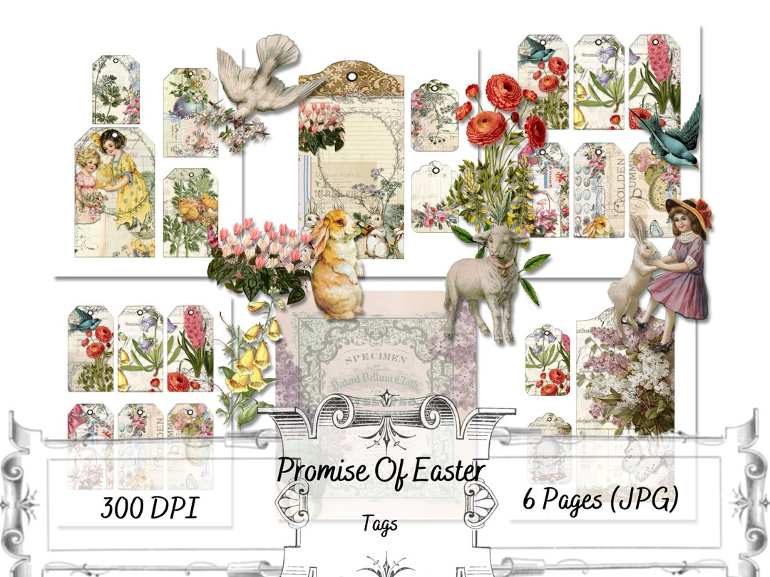 Promise of Easter - Printable Tag Pages - Junk Journaling - Digital ...
