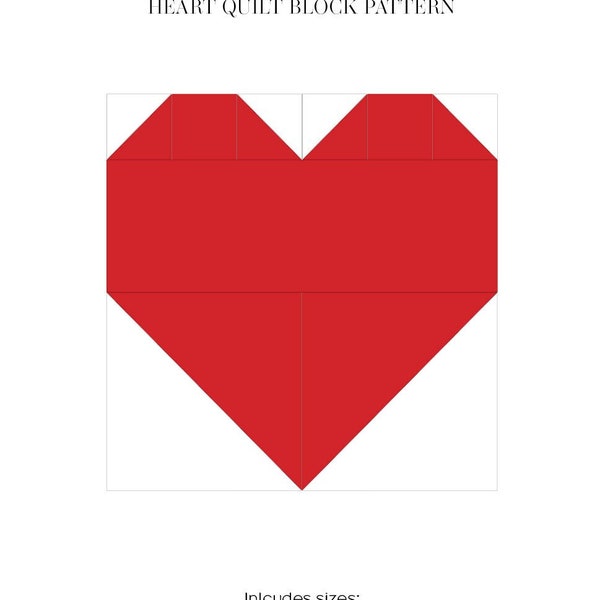 Heart Quilt Block - Etsy