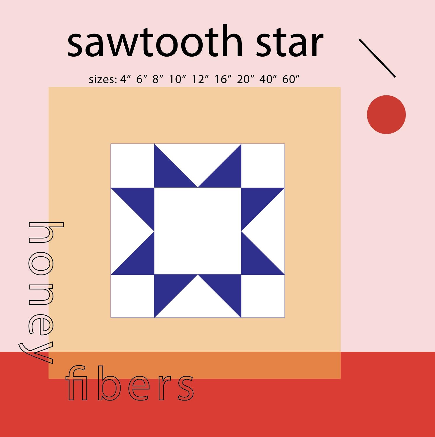 Sawtooth Star Pattern, Instant Download, NINE Sizes, 4" 6" 8" 10" 12 ...