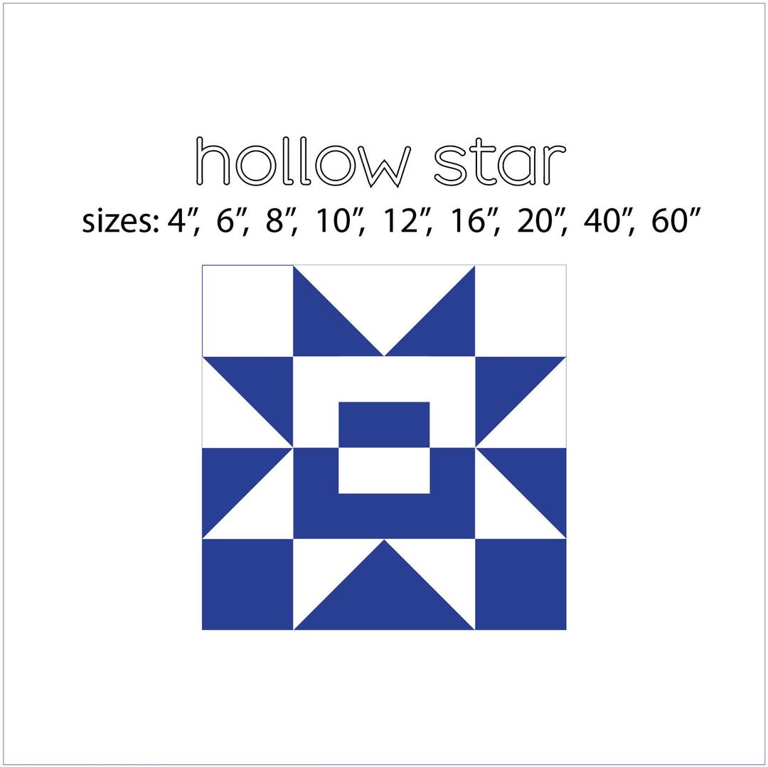 Hollow Star Pattern, Instant Download, NINE Sizes, 4" 6" 8" 10" 12" 16 ...