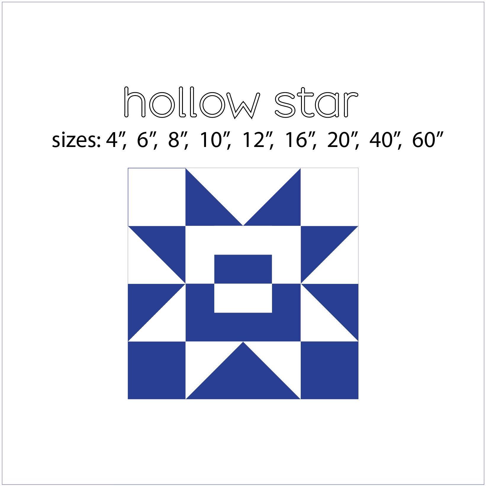 Hollow Star Pattern, Instant Download, NINE Sizes, 4" 6" 8" 10" 12" 16 ...