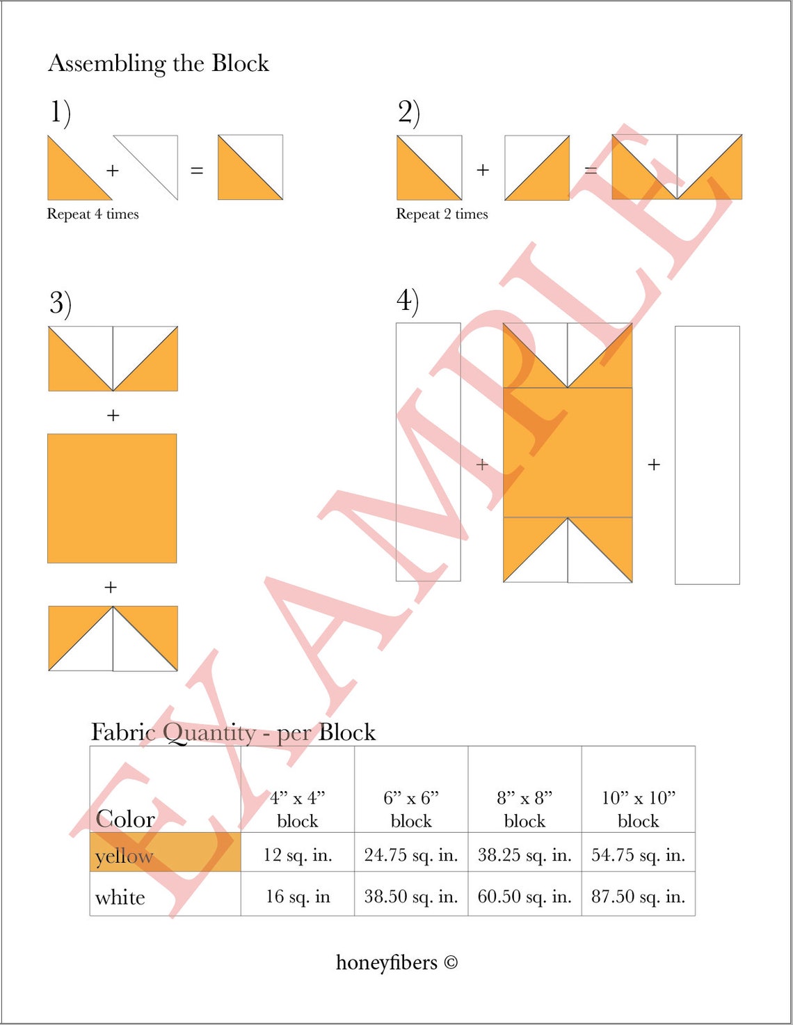 Quilt Block Pattern, Instant Download, THREE Quilt Block Sizes: 8, 12 ...
