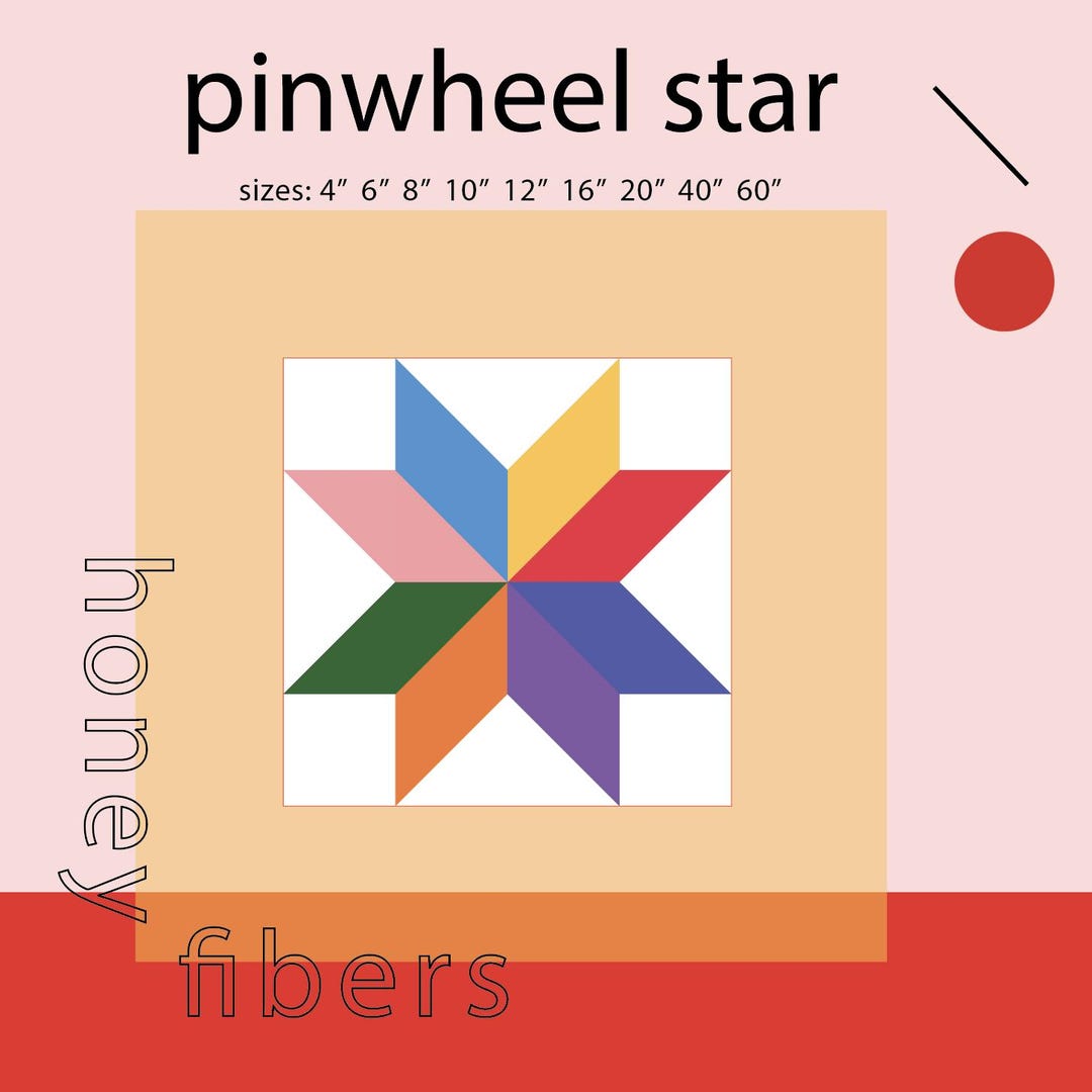 Pinwheel Star Pattern, Instant Download, NINE Quilt Block Sizes ...