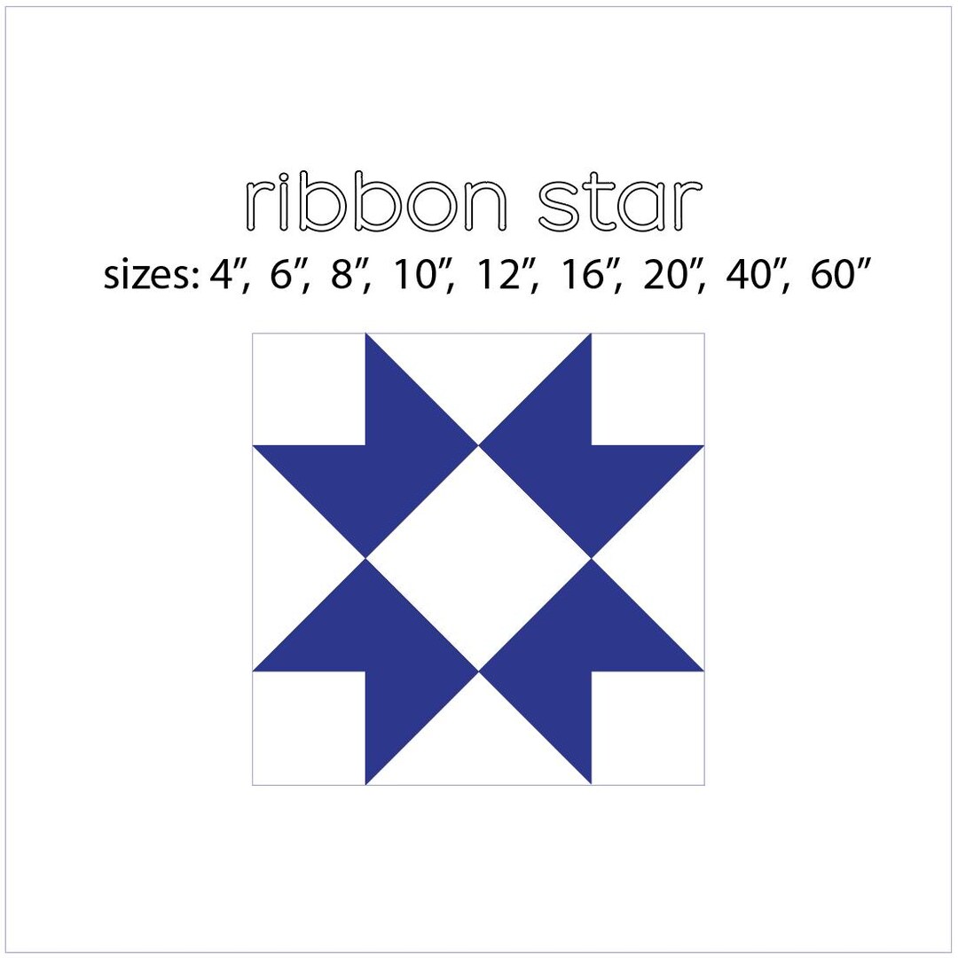 Ribbon Star Pattern, Instant Download, NINE Sizes, 4" 6" 8" 10" 12" 16 ...