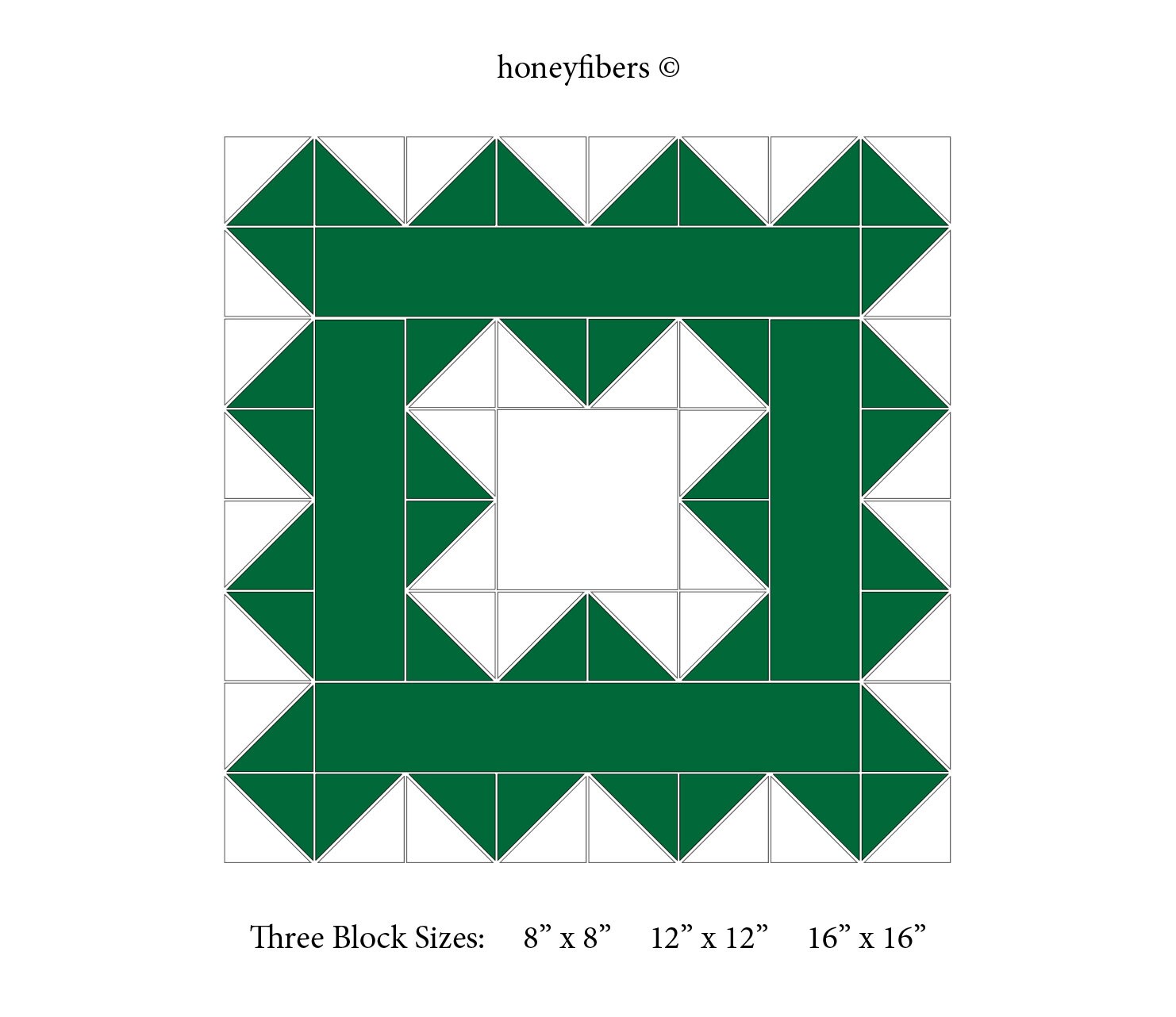 Quilt Block Pattern, Instant Download, THREE Quilt Block Sizes: 8, 12 ...