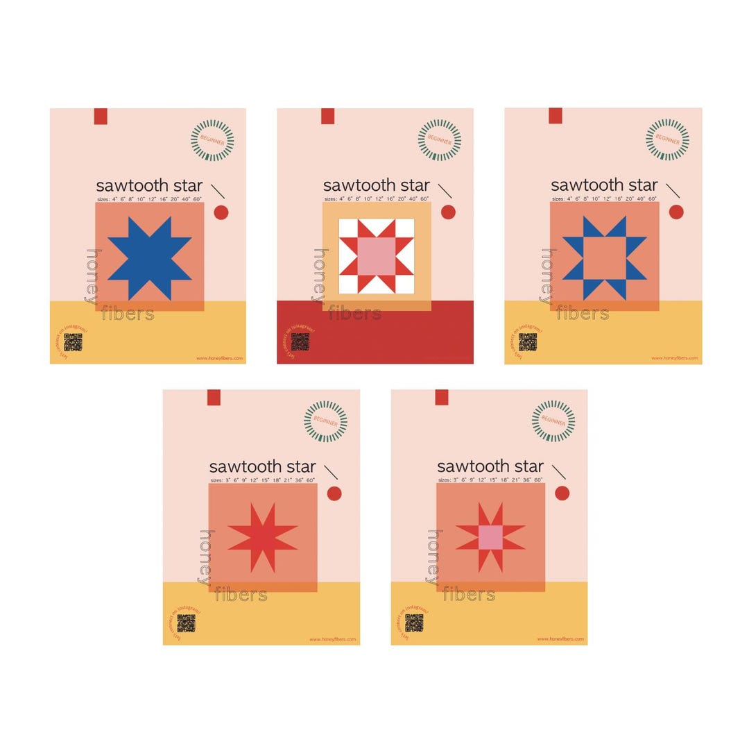 Sawtooth Star BUNDLE - Instant Download, Five Patterns, Nine Quilt ...