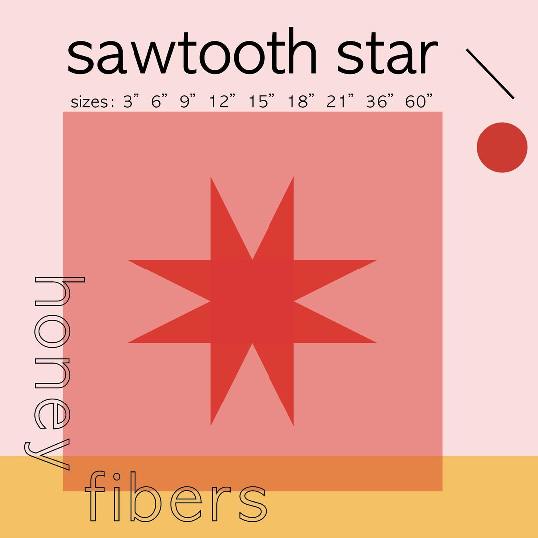Sawtooth Star Pattern, Instant Download, NINE Quilt Block Sizes ...