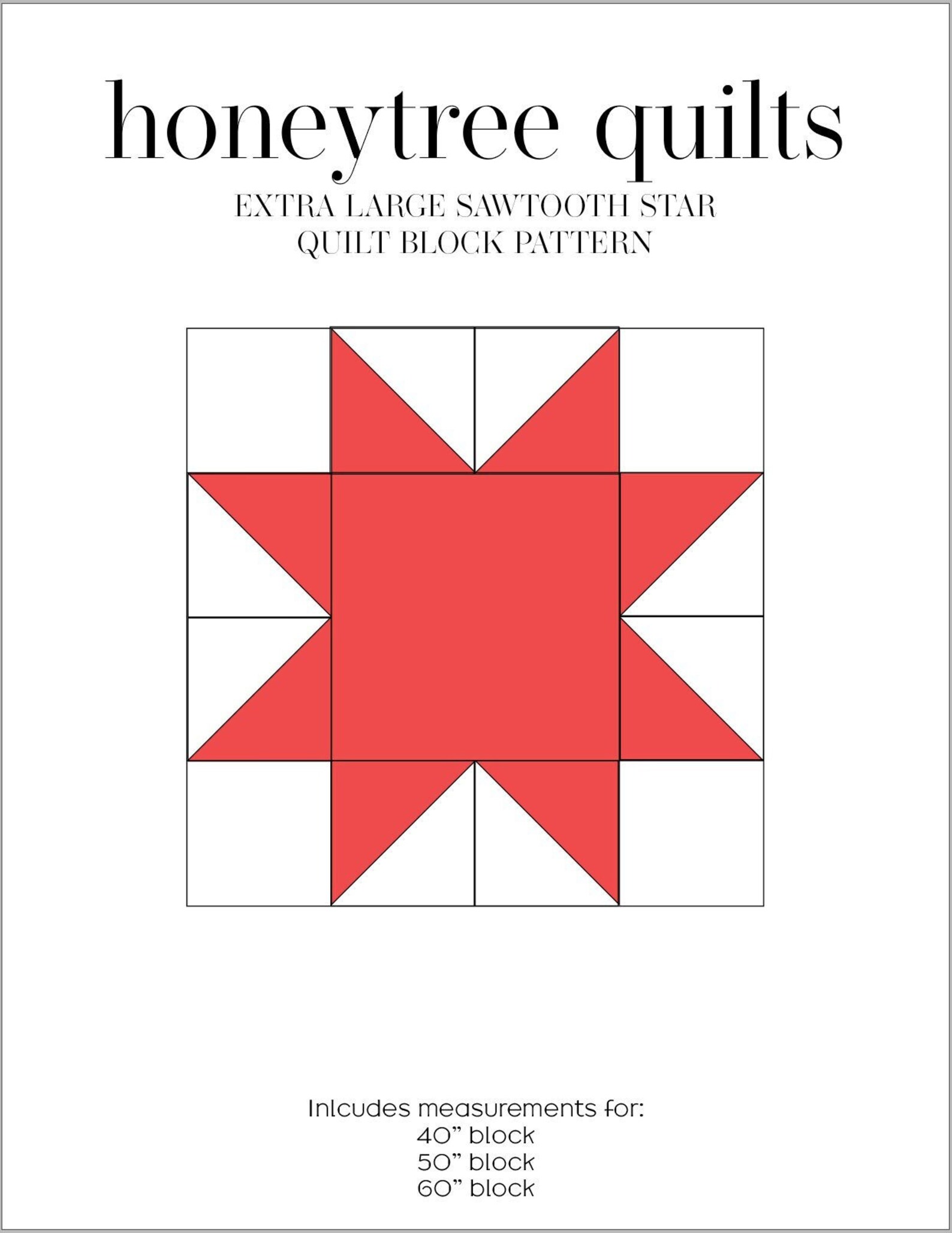 EXTRA LARGE Sawtooth Star Quilt Block Pattern Simple Pattern - Etsy Canada