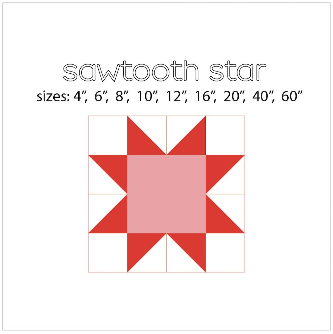 Sawtooth Star Quilt Block Pattern: Beginner Friendly (instant Download ...
