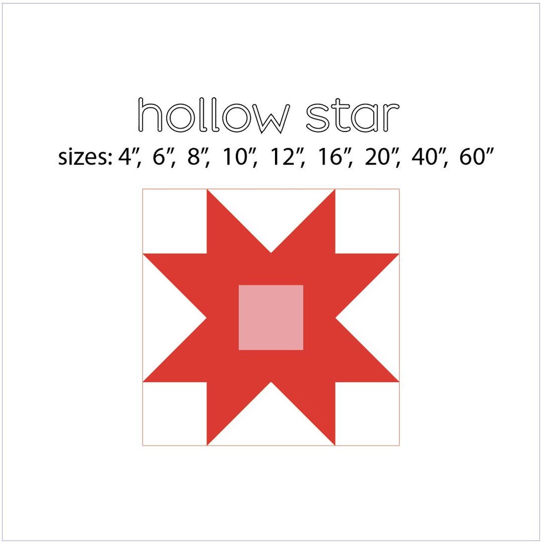 Hollow Star Pattern, Instant Download, NINE Sizes, 4" 6" 8" 10" 12" 16 ...