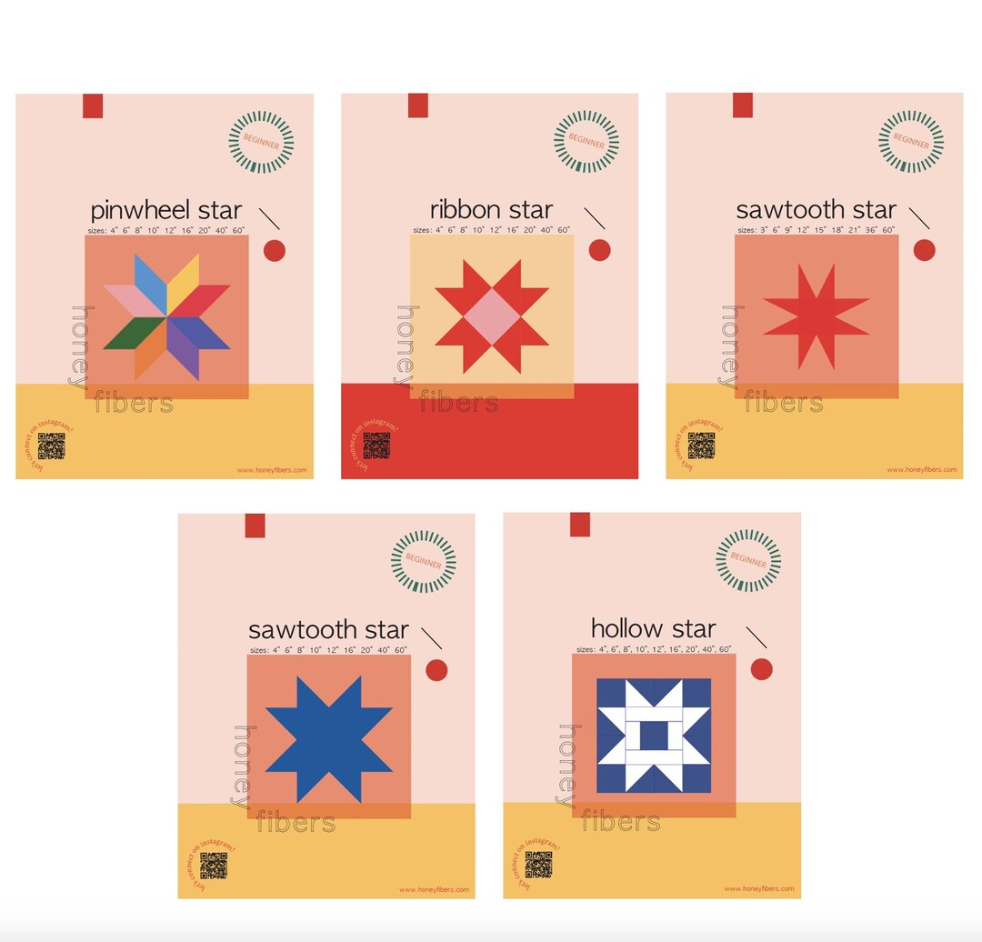 Star Quilt Block Patterns BUNDLE: Beginner-friendly (instant Download ...