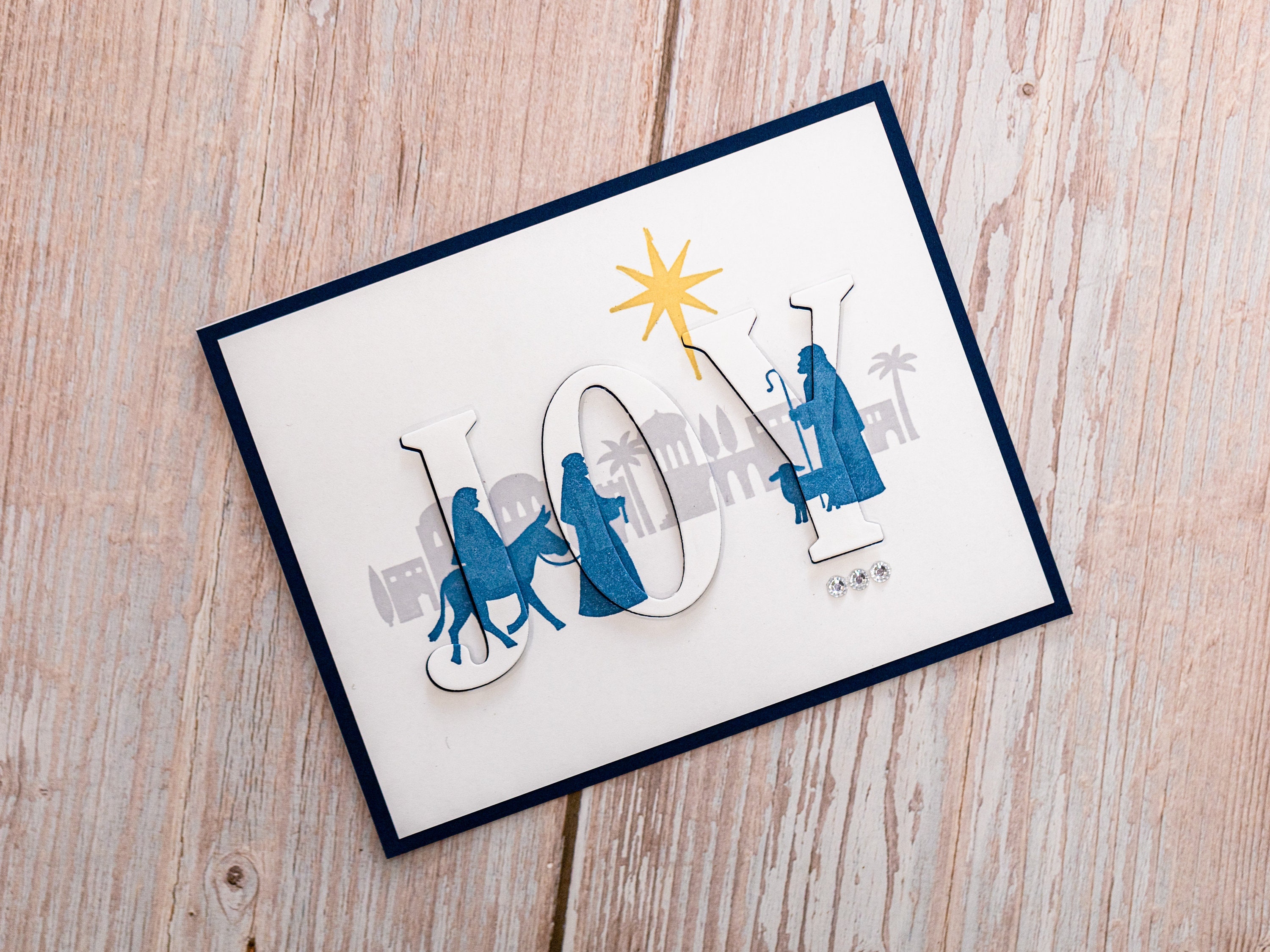 3D Joy Christmas Card, Bethlehem Card, Eclipse Card, Elegant Holiday ...