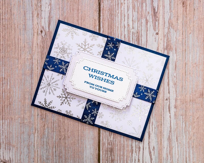 3D Present Christmas Card, Holiday Card, Snowflake Card, Greeting Card ...