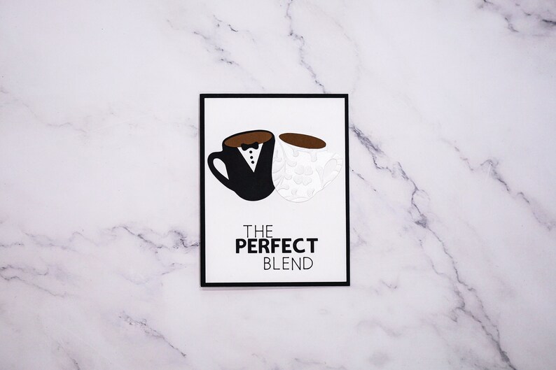 The Perfect Blend Wedding Card, Coffee Wedding Card, Elegant Handmade ...