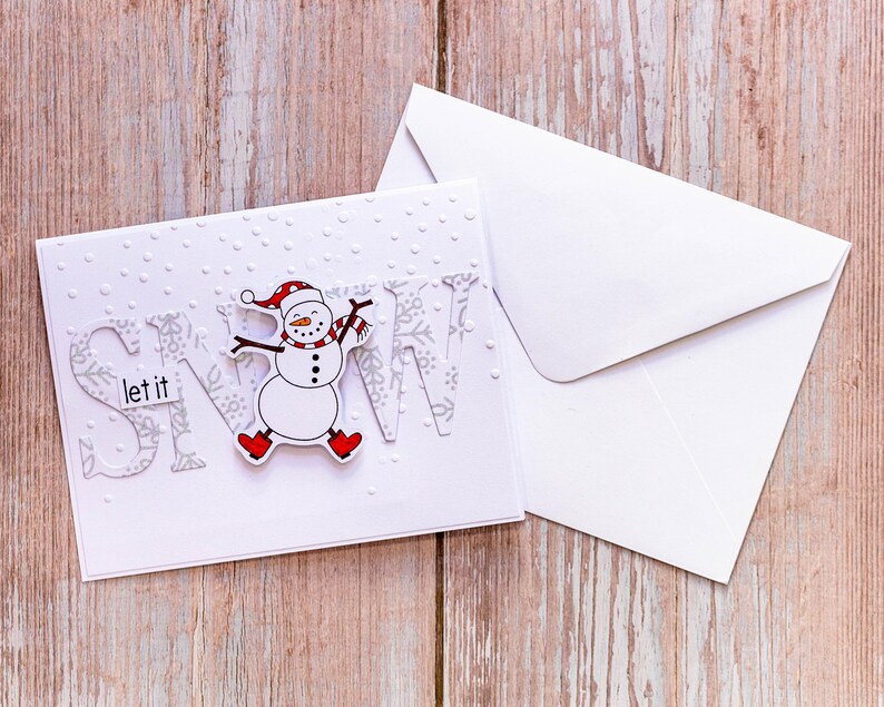 3D Snowman Card, Let It Snow Card, Christmas Card, Holiday Card ...