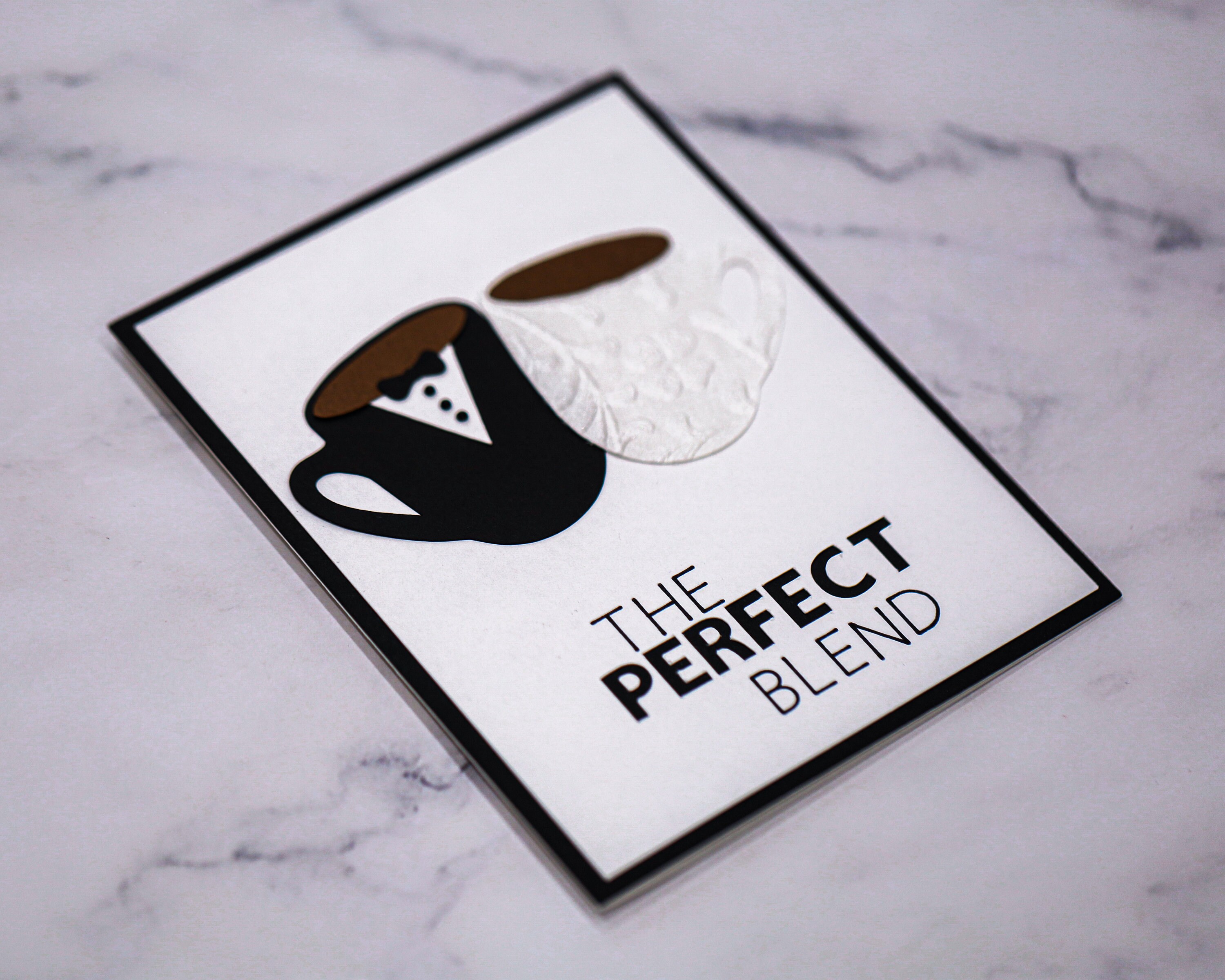 The Perfect Blend Wedding Card, Coffee Wedding Card, Elegant Handmade ...