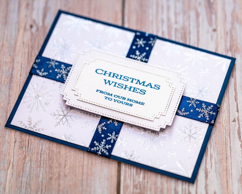 3D Present Christmas Card, Holiday Card, Snowflake Card, Greeting Card ...
