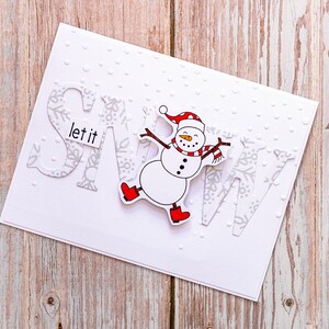 3D Snowman Card, Let It Snow Card, Christmas Card, Holiday Card ...
