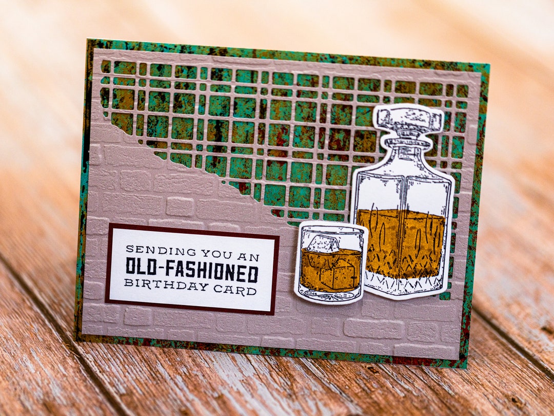 3D Old Fashioned Whisky Birthday Card, Masculine Birthday Card, Booze ...