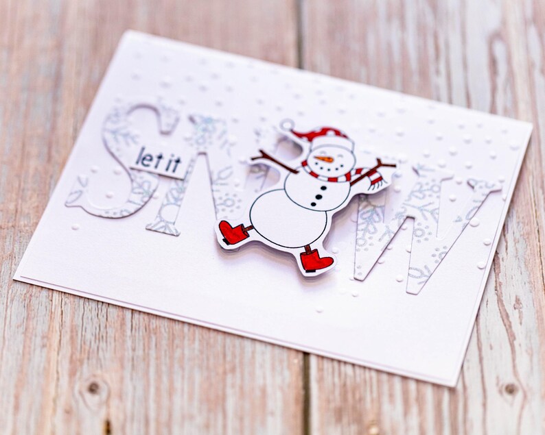 3D Snowman Card, Let It Snow Card, Christmas Card, Holiday Card ...