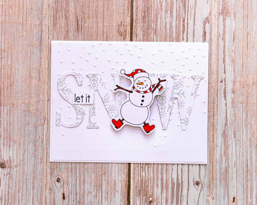 3D Snowman Card, Let It Snow Card, Christmas Card, Holiday Card ...
