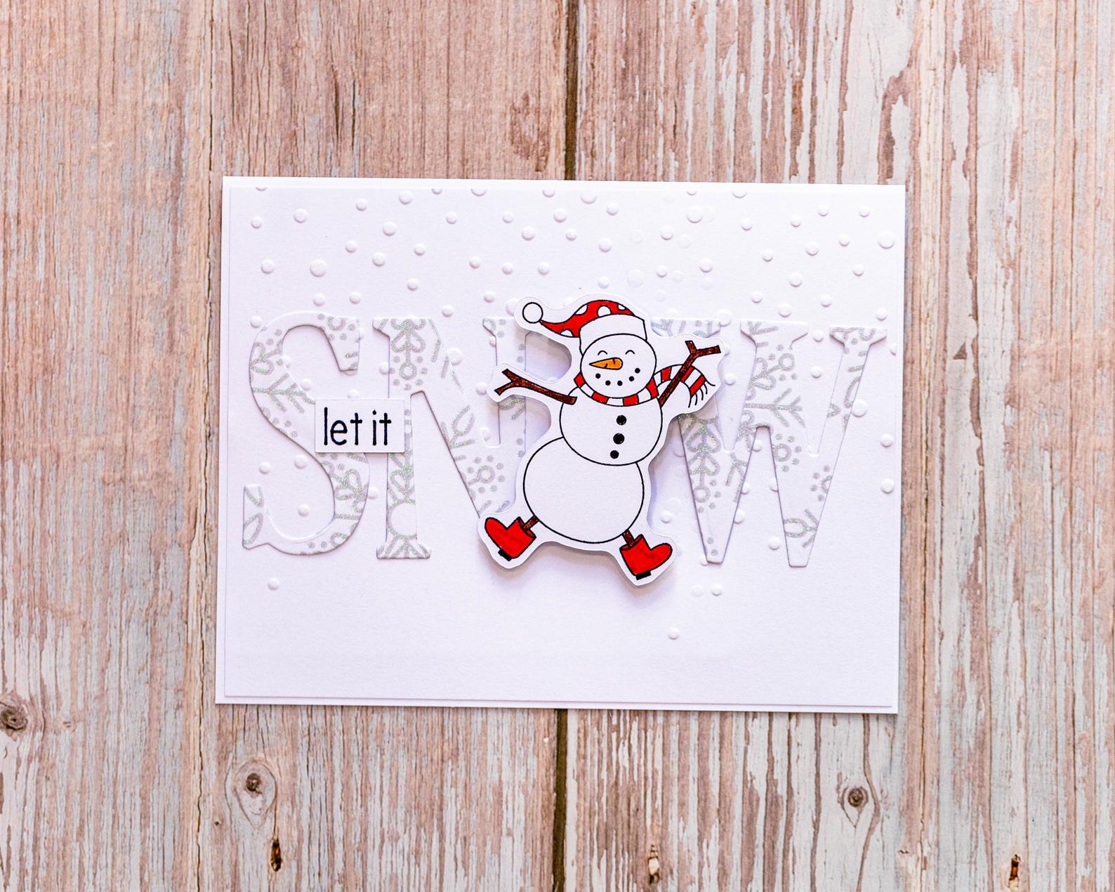 3D Snowman Card, Let It Snow Card, Christmas Card, Holiday Card ...