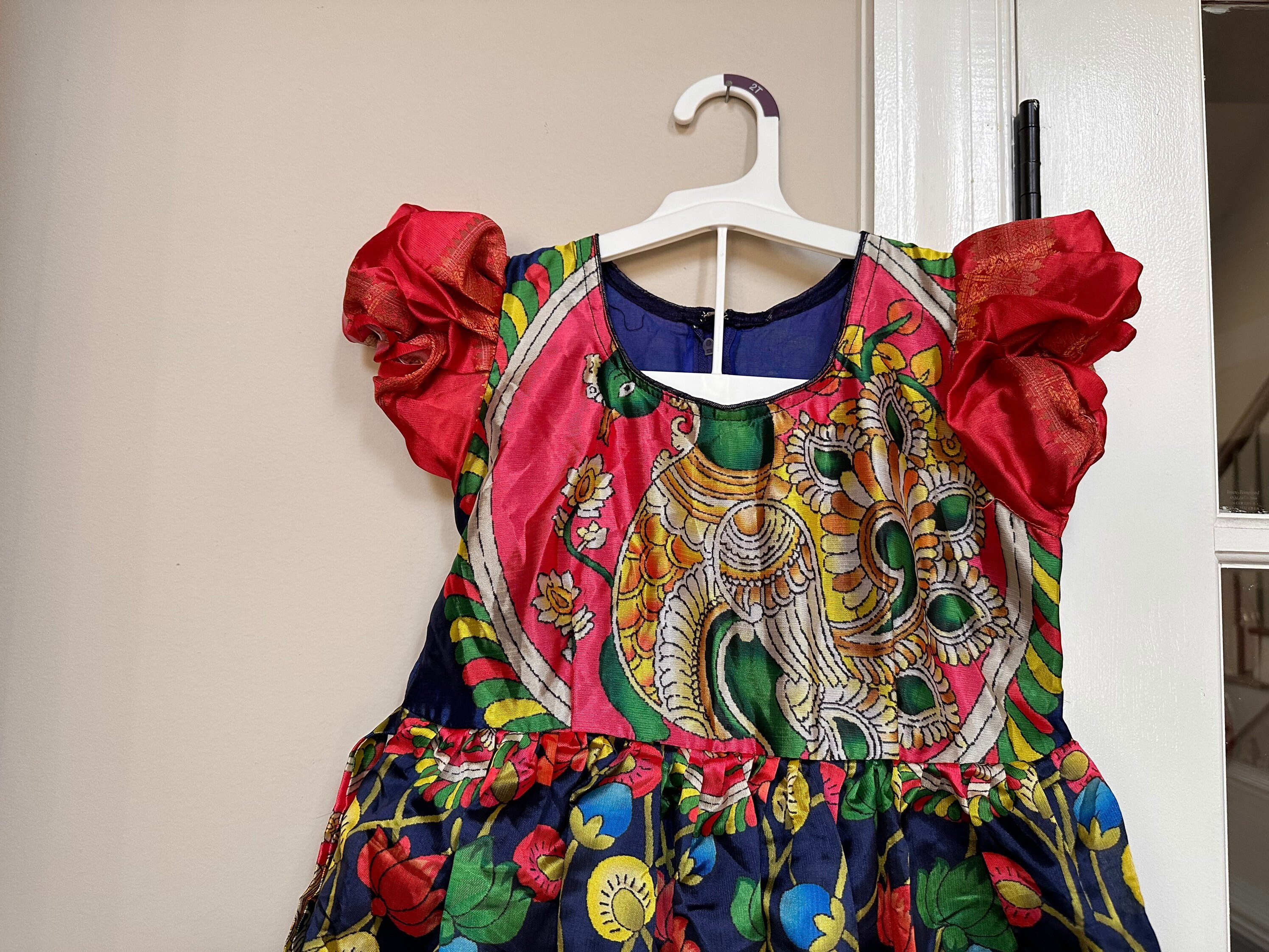 Indian Traditional Trending Kalamkari Long Gown for 7-8yr Girls/ Indian ...