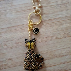 Customized Beaded Cat Key Chain, 3d Funny Kitty Bag Charm, Unique ...