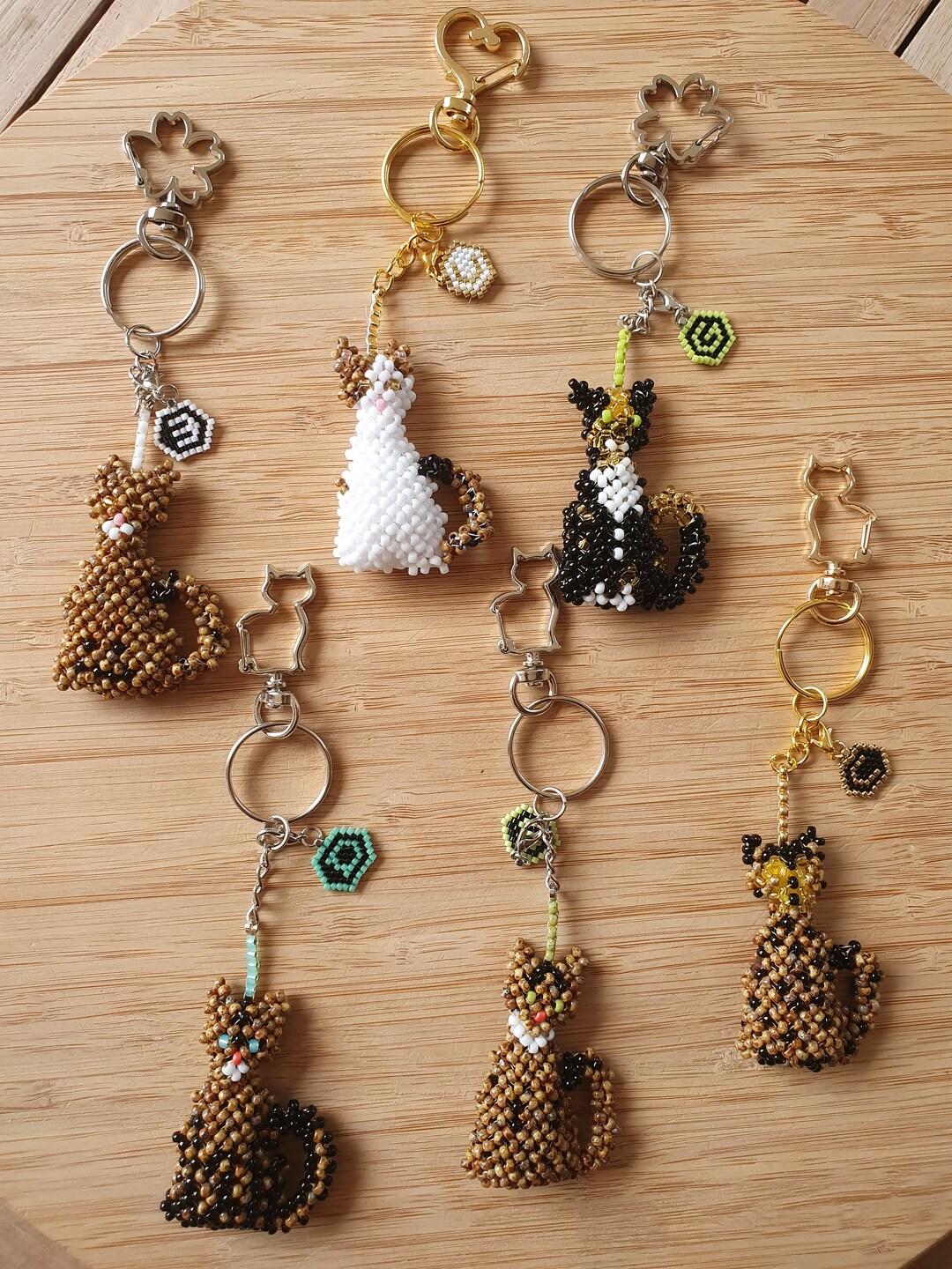 Customized Beaded Cat Key Chain, 3d Funny Kitty Bag Charm, Unique ...