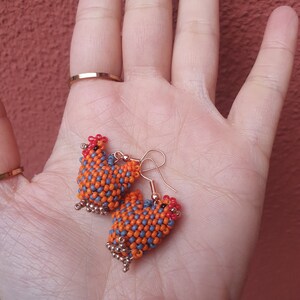 Beaded Hen Earrings: 3D Miyuki Bead Chicken Jewelry - Etsy