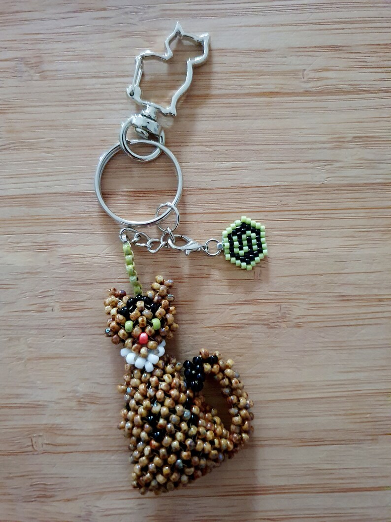 Customized Beaded Cat Key Chain, 3d Funny Kitty Bag Charm, Unique ...