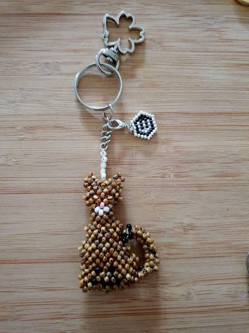 Customized Beaded Cat Key Chain, 3d Funny Kitty Bag Charm, Unique ...