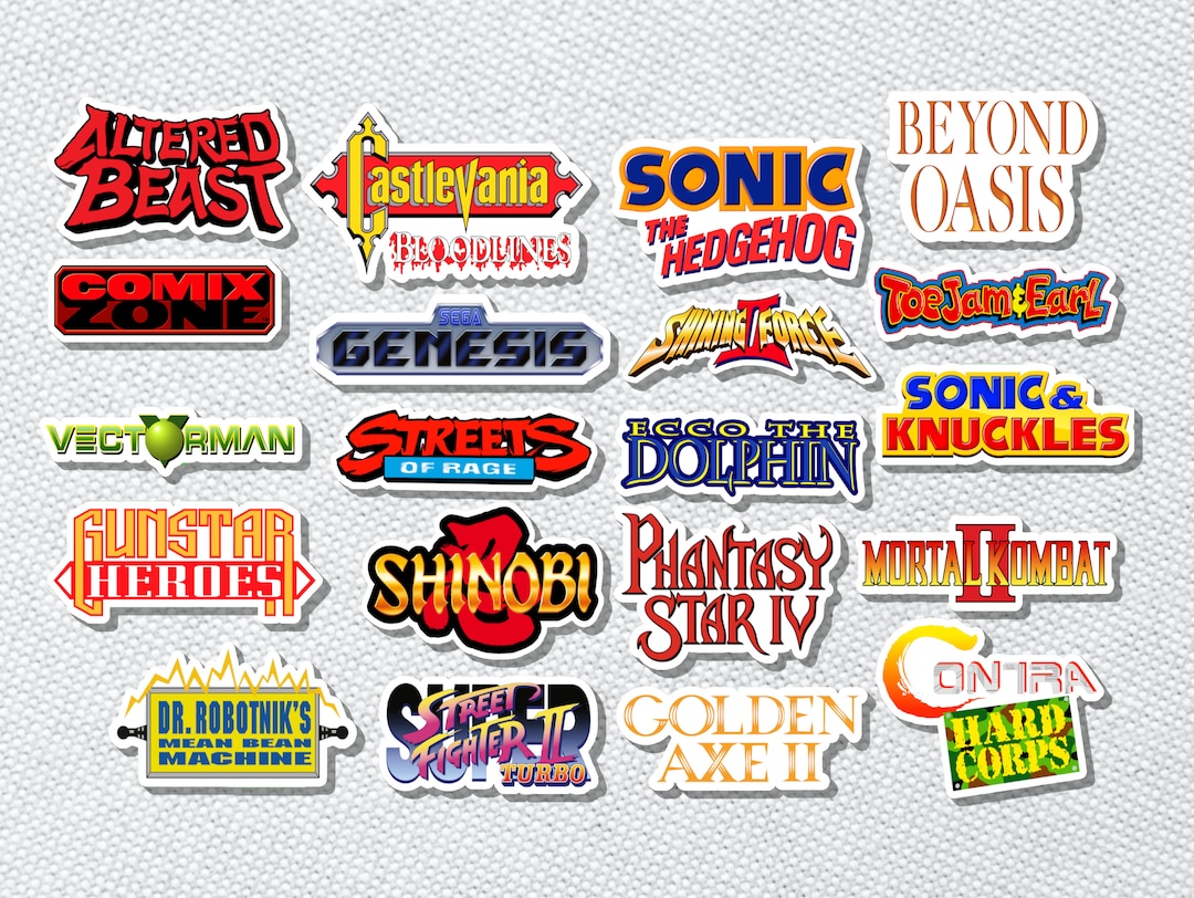 Sega Genesis Logo Stickers Set of 20 Laminated Vinyl - Etsy