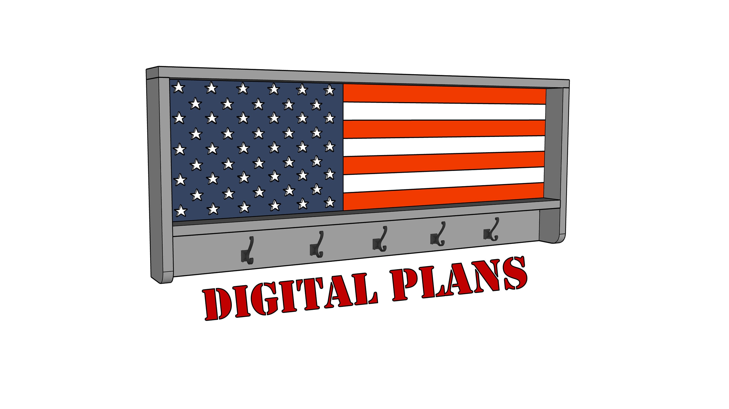 American Flag Coat Rack - Etsy