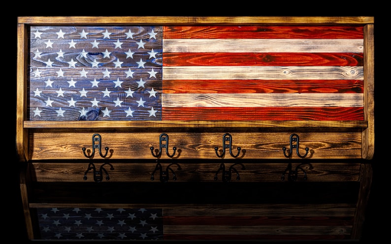 American Flag Coat Rack - Etsy