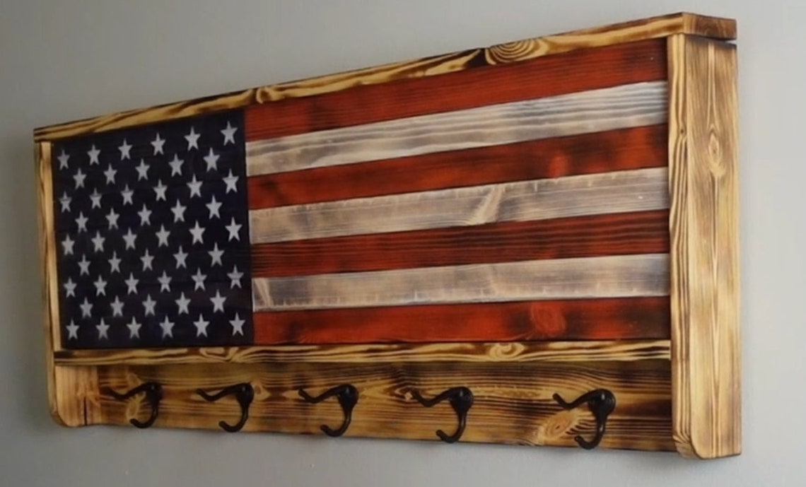 American Flag Coat Rack - Etsy