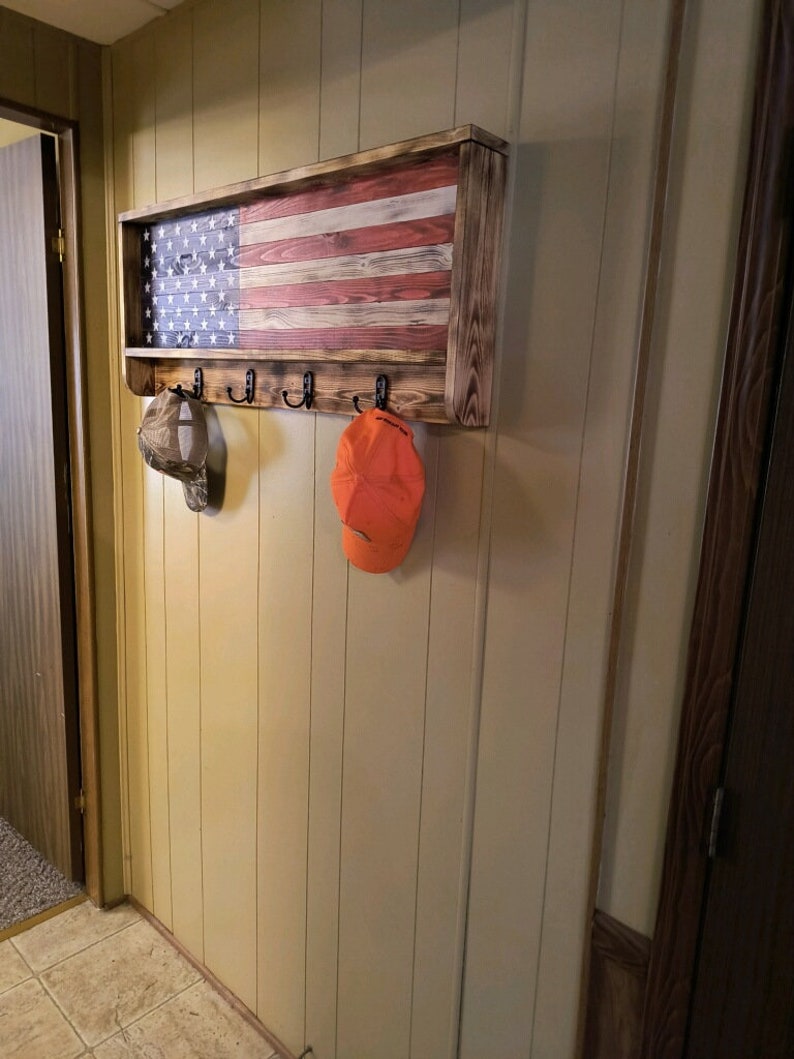 American Flag Coat Rack - Etsy