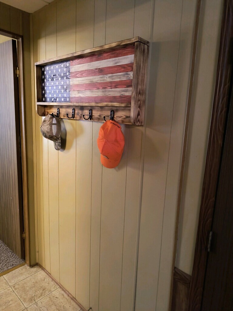 American Flag Coat Rack - Etsy