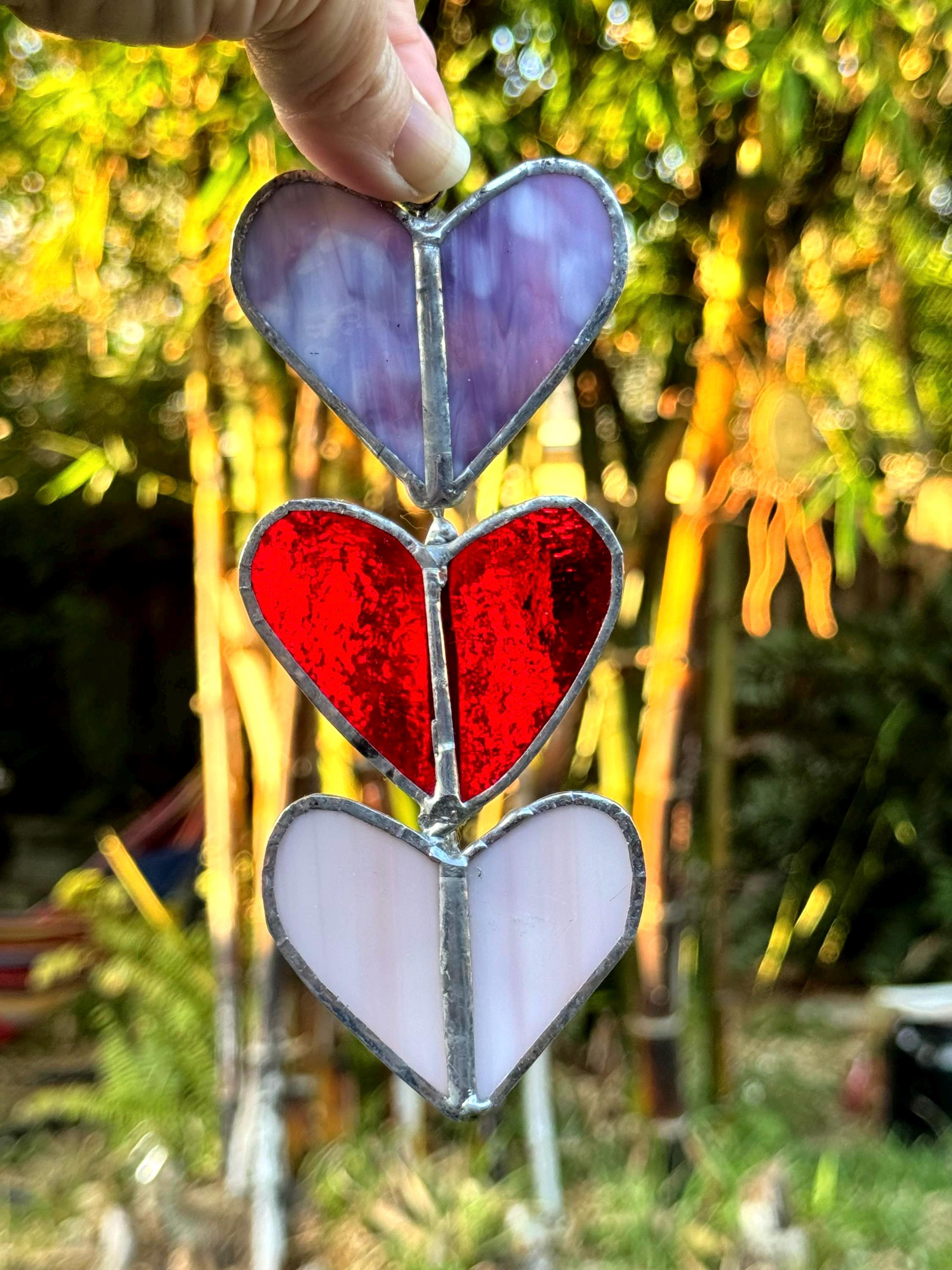 Stained Glass Heart Suncatcher, Glass Suncatcher, Glass Heart ...