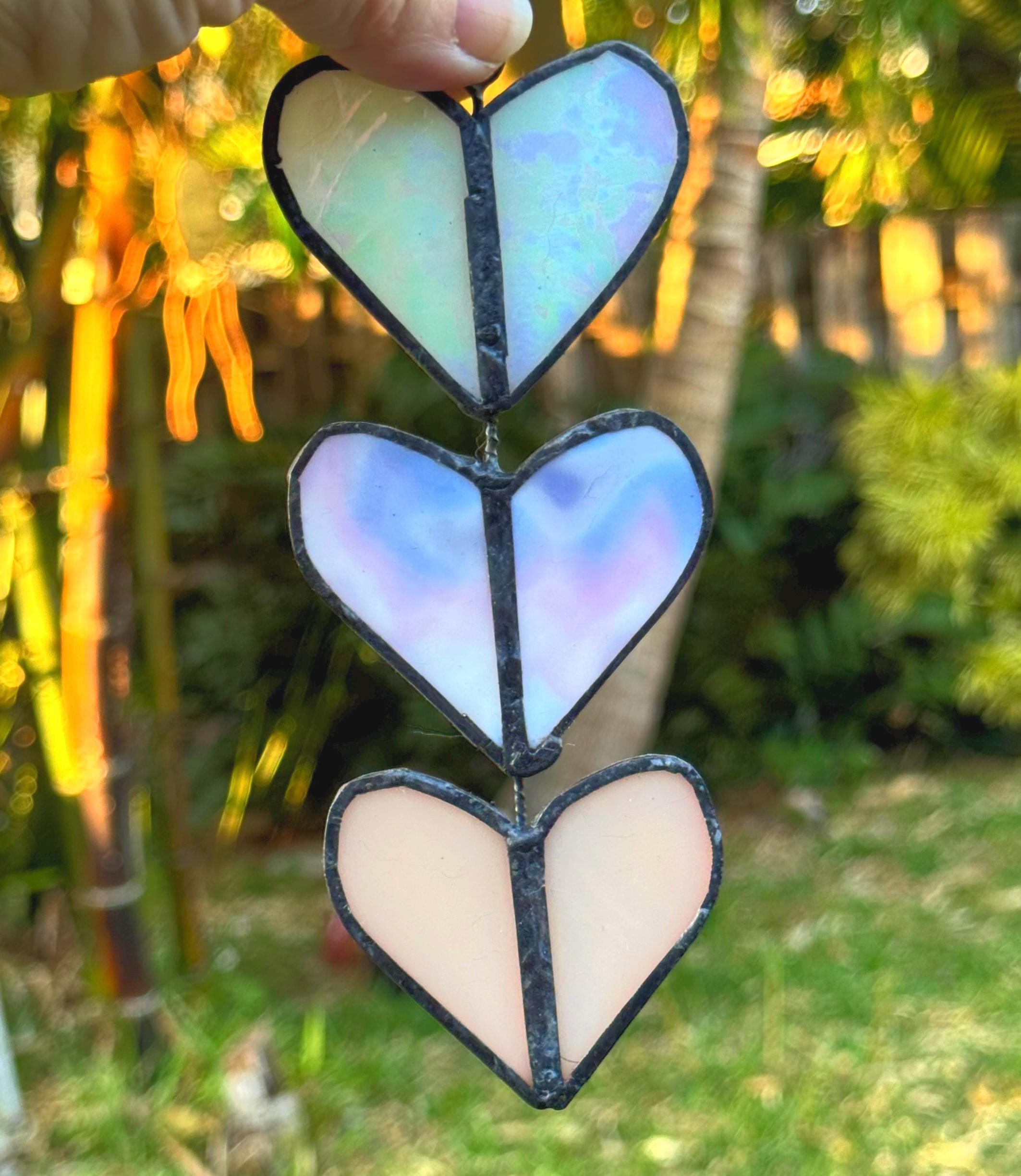 Stained Glass Heart Suncatcher, Glass Suncatcher, Glass Heart ...
