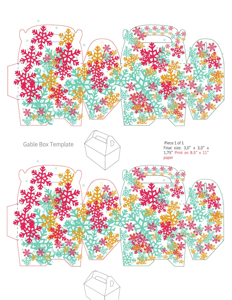 Printable Gablebox Template Design Chrismas Weddings Gift - Etsy