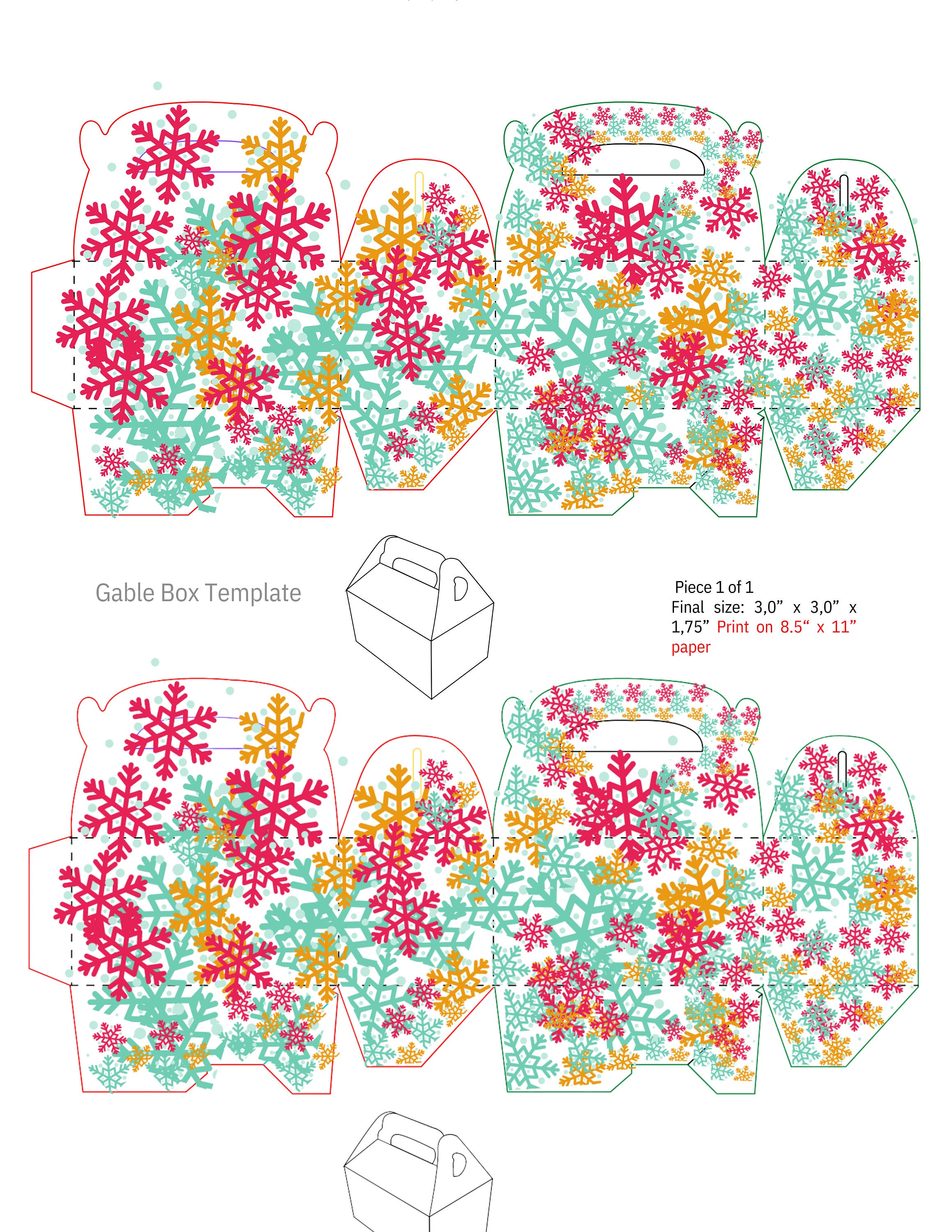 Printable Gablebox Template Design Chrismas Weddings Gift - Etsy