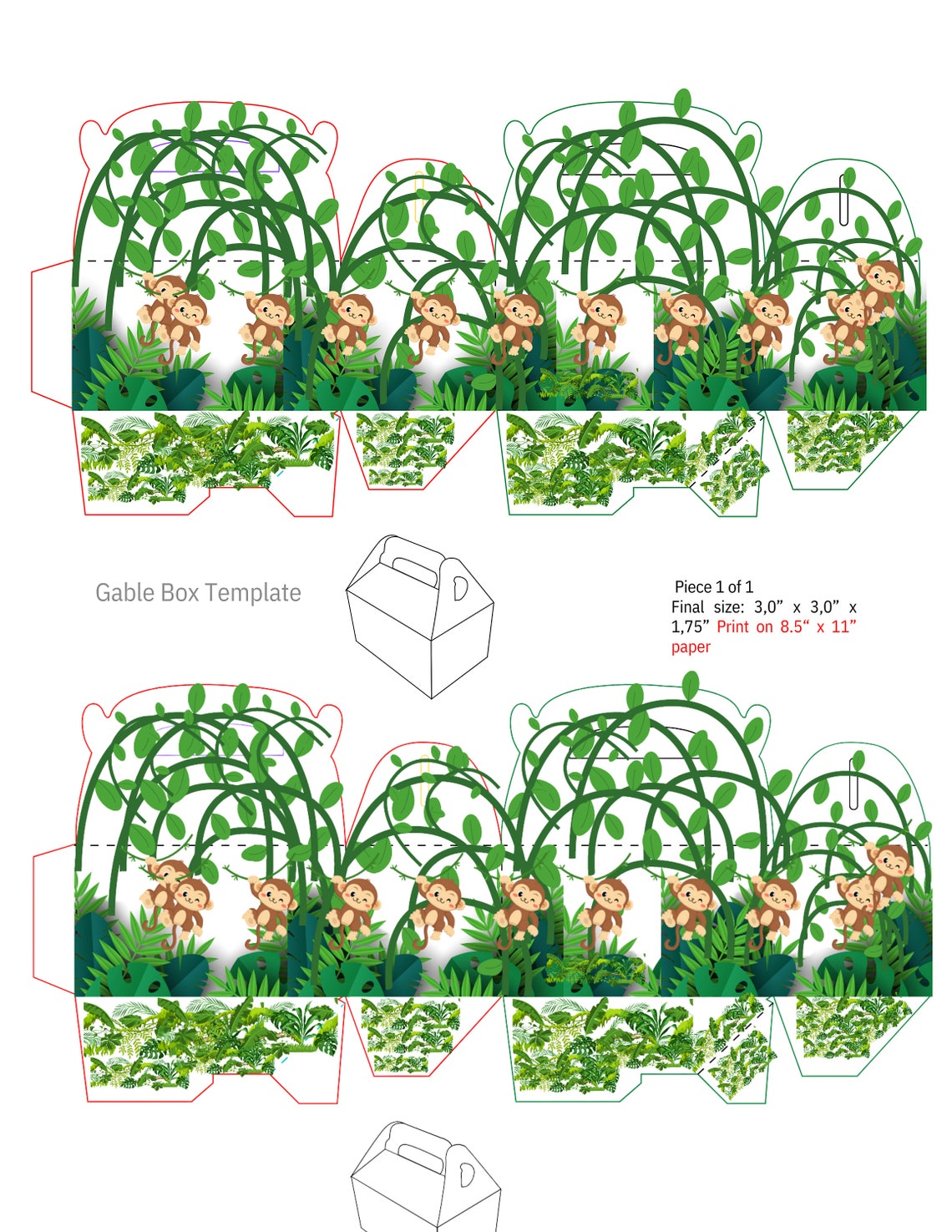 Printable Gablebox Template Design Chrismas Weddings Gift - Etsy