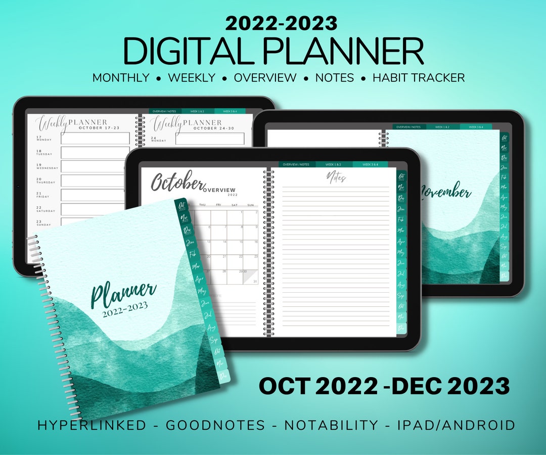 Digital Planner 2022 2023, Goodnotes Planner, iPad Planner, Notability ...