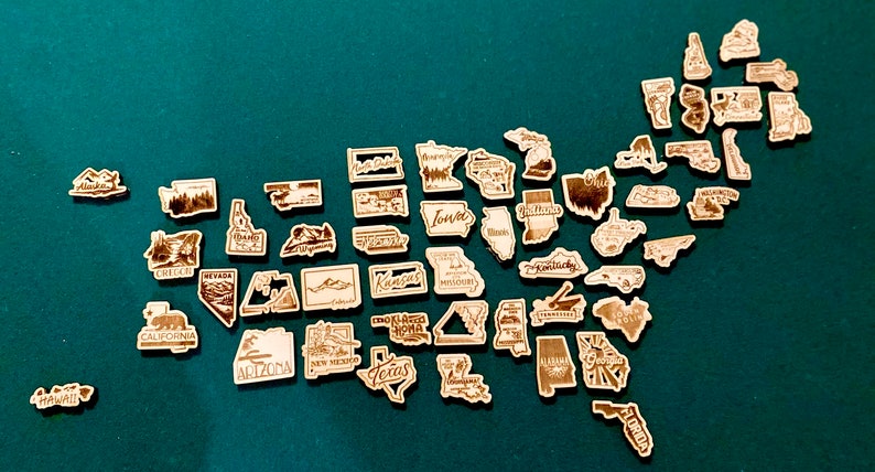 50 United States Wooden Tic Tac Toe Game Game for Kids & Adults - Fun ...